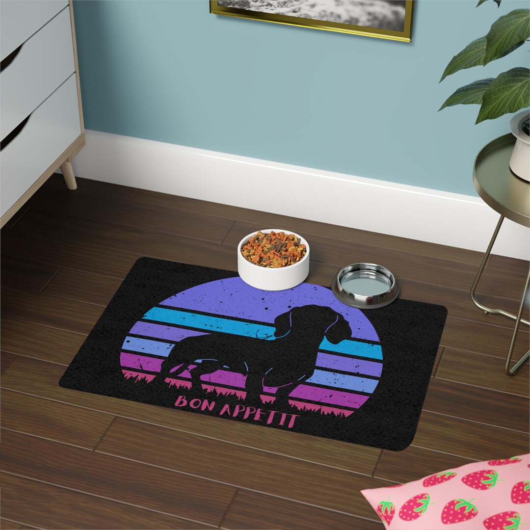 Retro Dog Pet Food Mat Bon Appetit Dog Feeding Mat Pet Accessories Home ...
