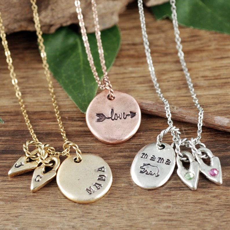 Personalized Gold Mom Necklace Mother's Necklace Heart - Etsy