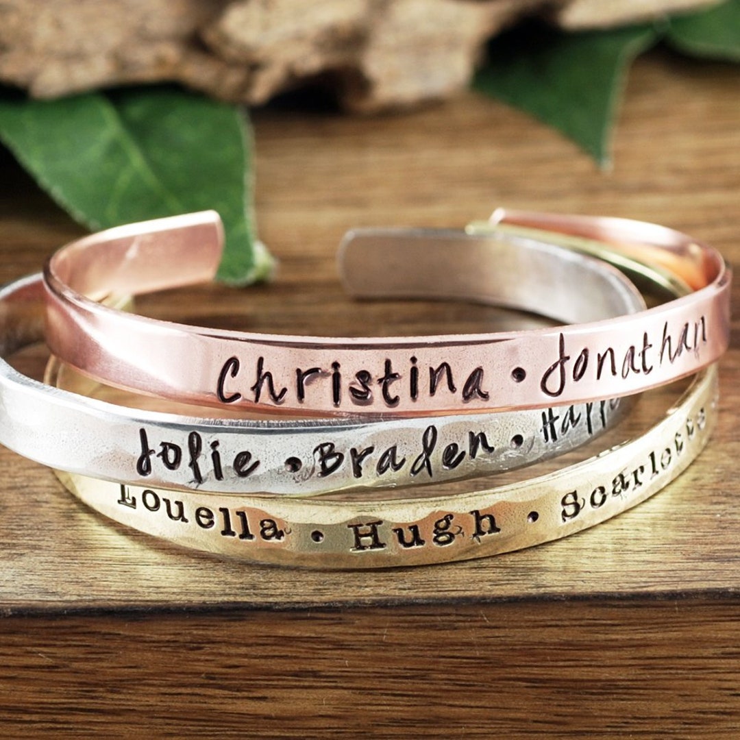 Custom Name Bracelets, Custom Cuff Bracelets, Hand Stamped Bracelets ...