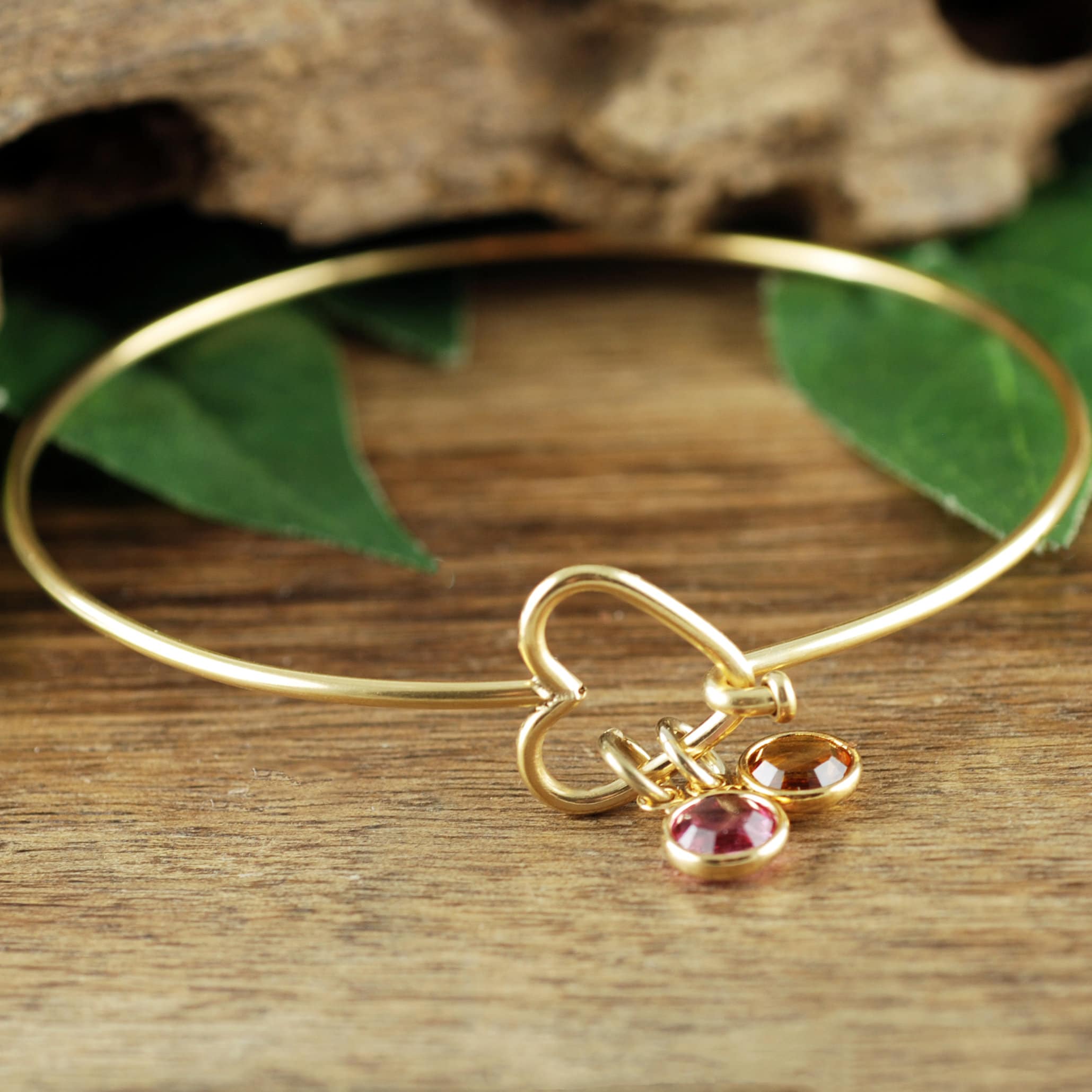 Heart Bangle Bracelet Valentine's Day Gift for Her | Etsy
