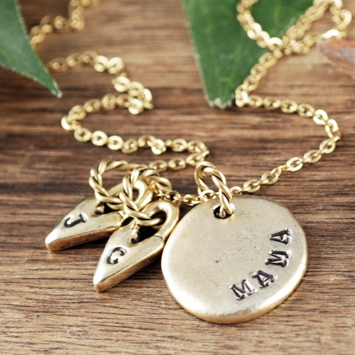 Personalized Gold Mom Necklace Mother's Necklace Heart | Etsy