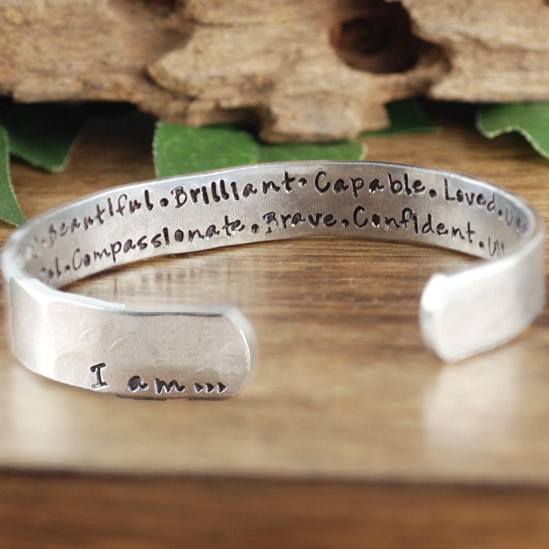 Positive Words Bracelet, I Am Beautiful Bracelet, I Am Jewelry, I Am ...