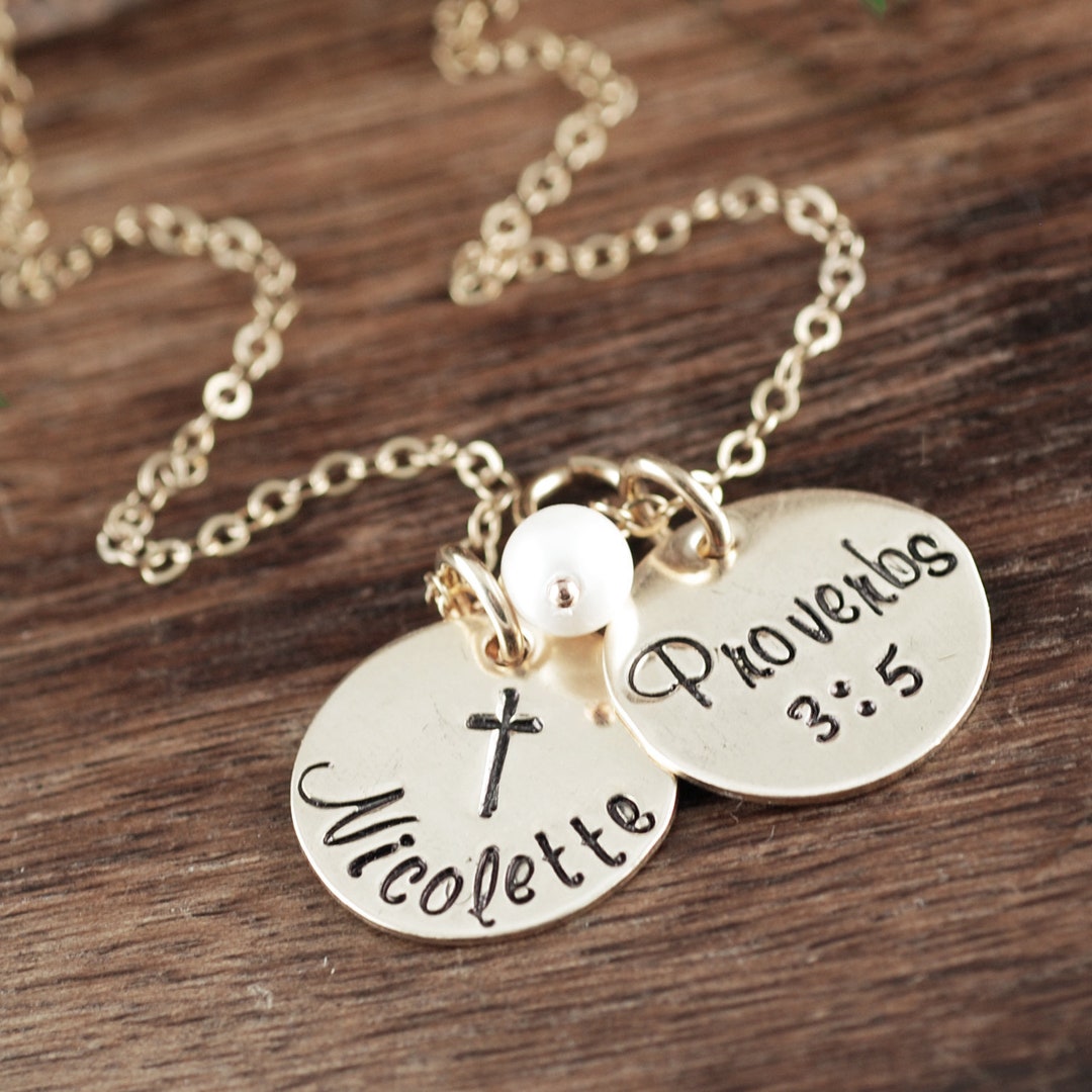 Gold Personalized Confirmation Jewelry, Confirmation Necklace, Gift for ...