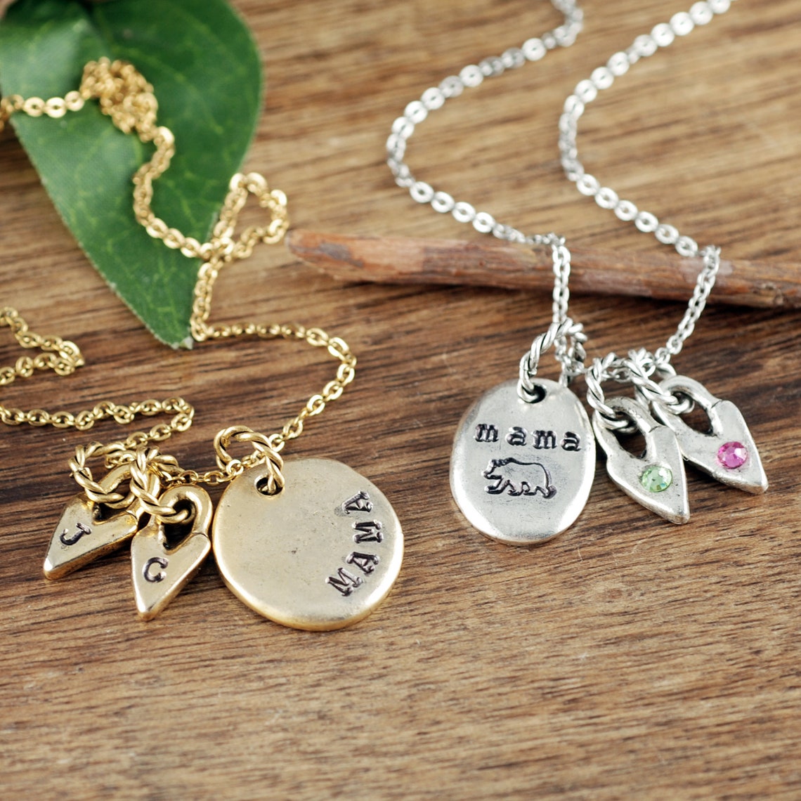 Personalized Gold Mom Necklace Mother's Necklace Heart | Etsy
