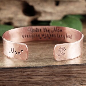Personalized Mom Bracelet, Custom Mother's Cuff Bracelet, Secret ...