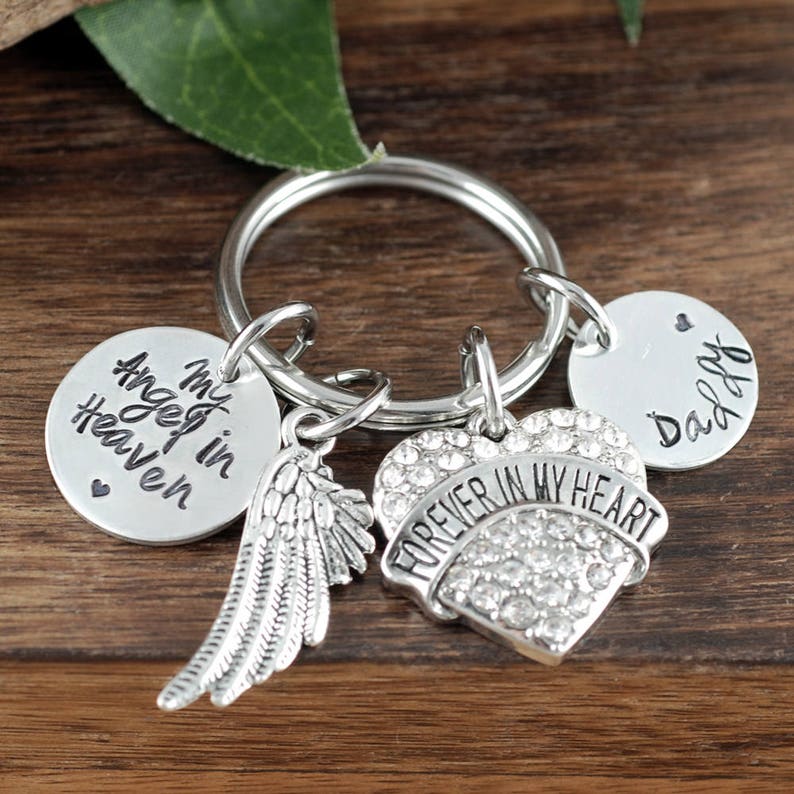 Memorial Key Chain Forever in My Heart Sympathy Gift Loss | Etsy