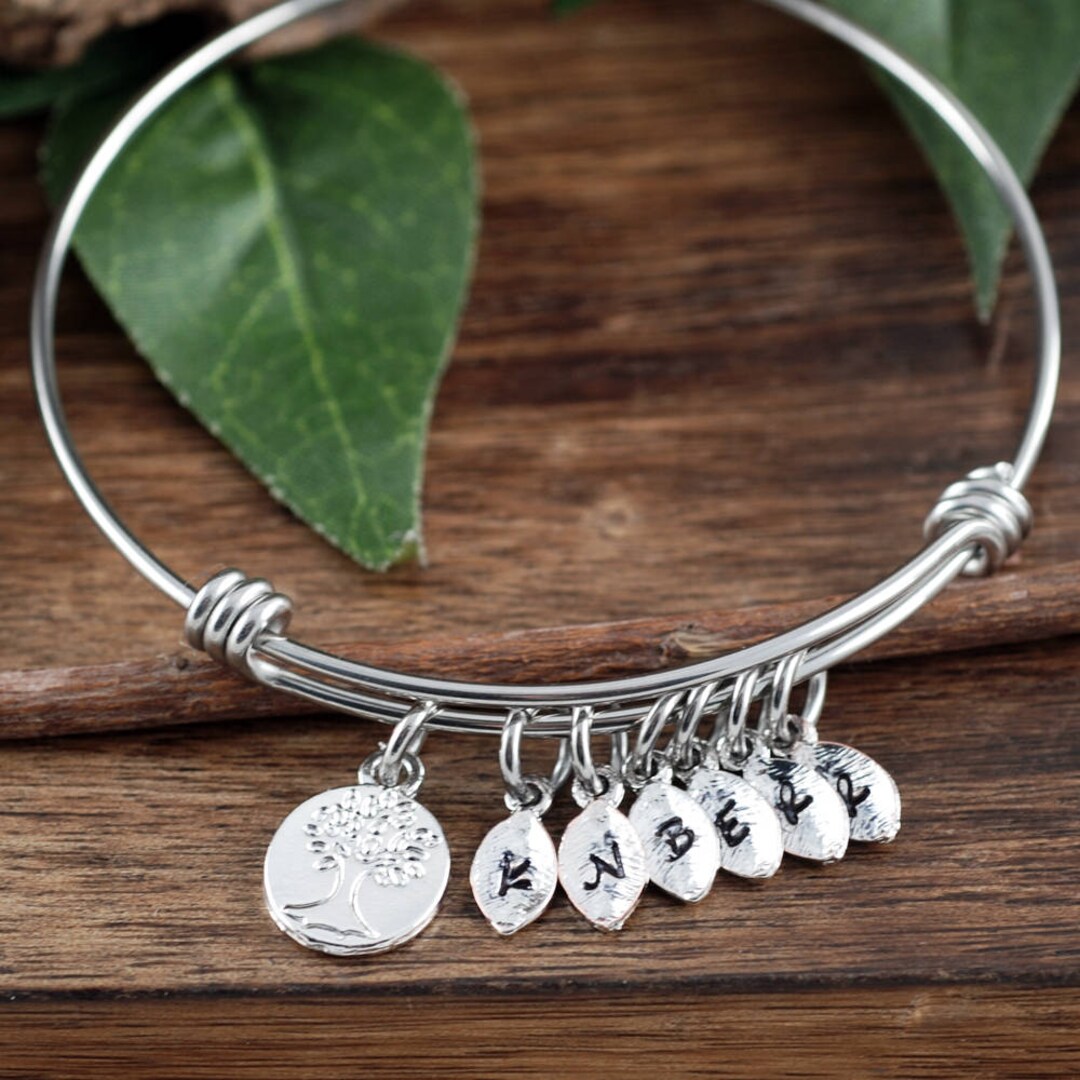 Grandma Family Tree Bracelet, Tree of Life Bracelet, Silver Grandma ...