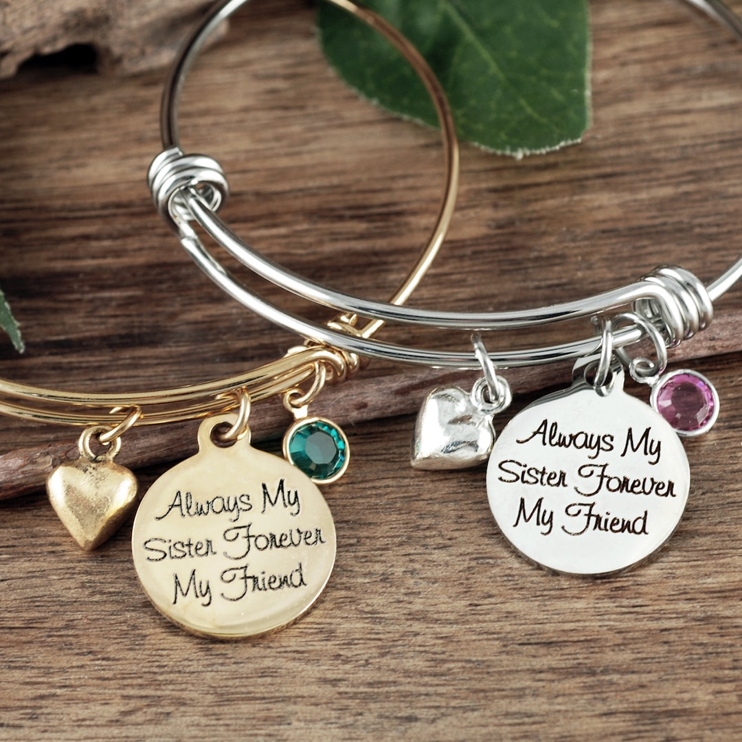 Custom Sisters Bracelet, Always My Sister, Forever My Friend, Bracelet ...