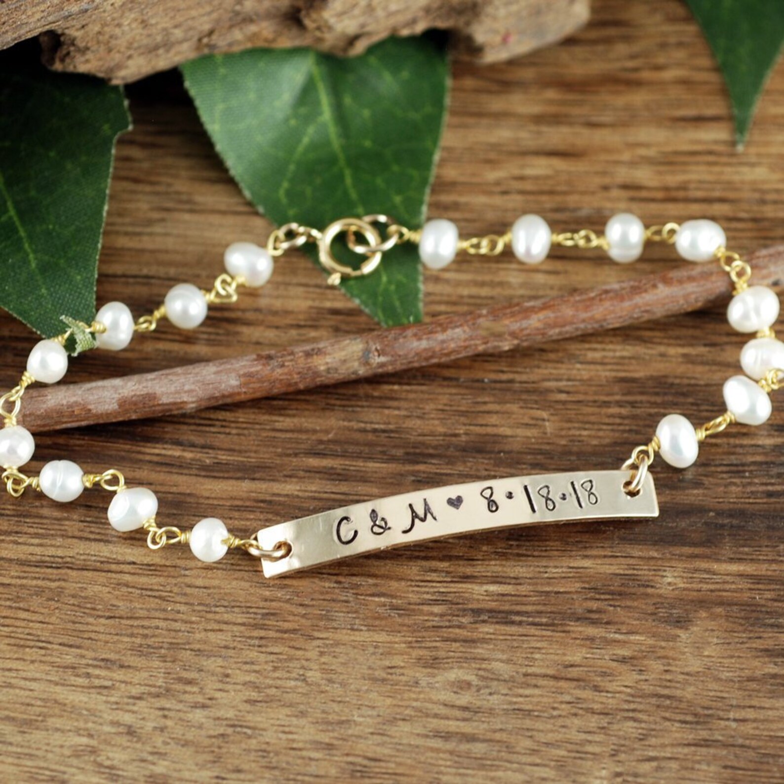 Personalized Bracelet Engraved Bar Bracelets Stacking - Etsy