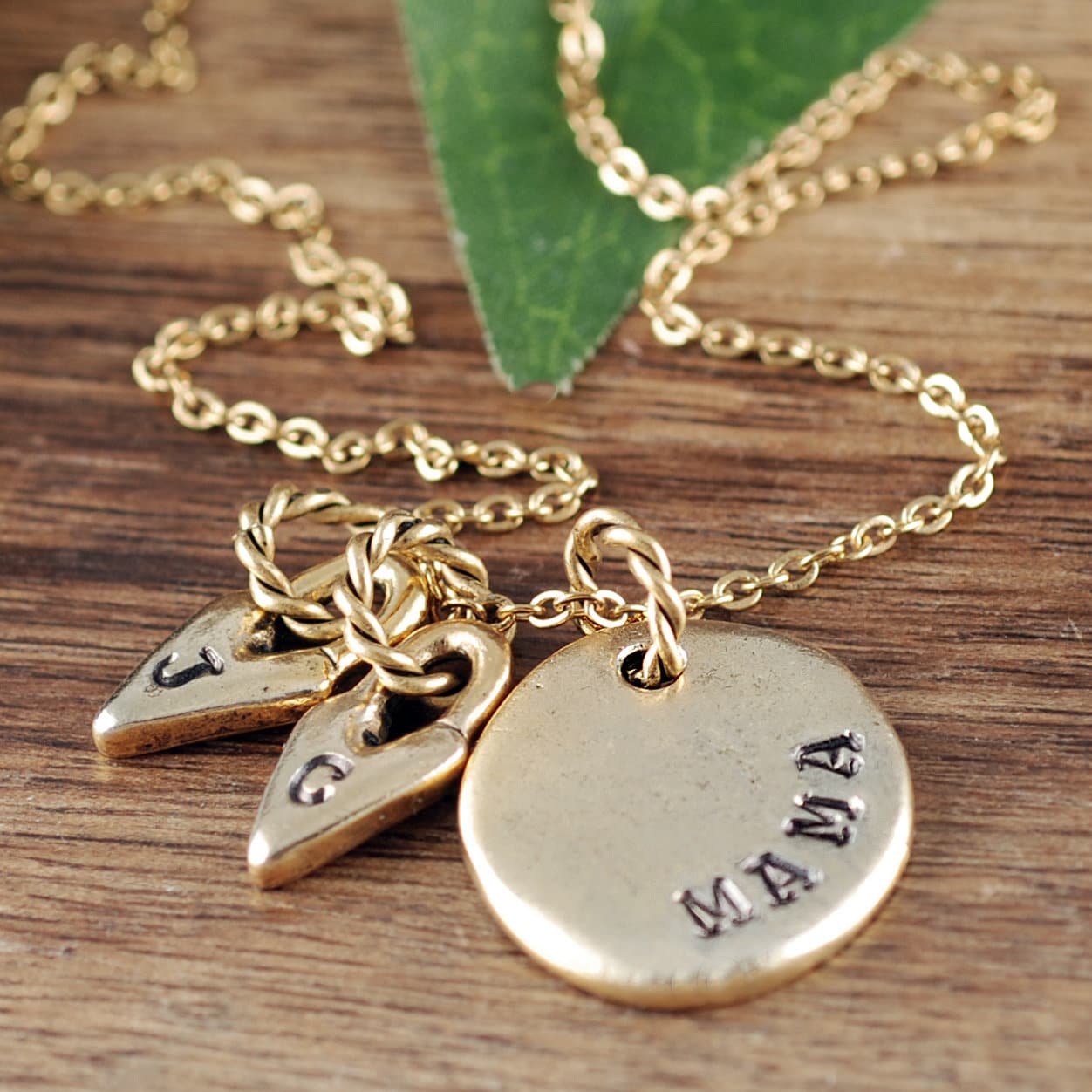 Personalized Gold Mom Necklace Mother's Necklace Heart | Etsy