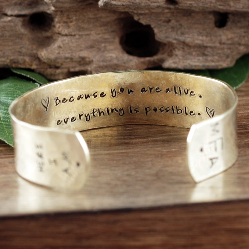 Personalized Cuff Bracelet Inspirational Cuff Bracelet | Etsy