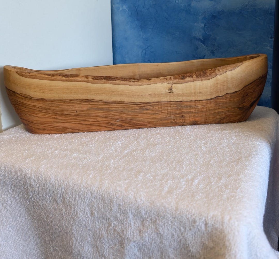 Olive Wood Bread Basket 14 X 5 - Etsy