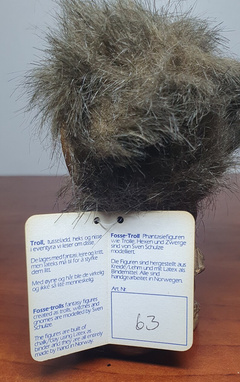 Vintage Norwegian Fosse Troll With Tag / One Tooth Troll No.63 ...