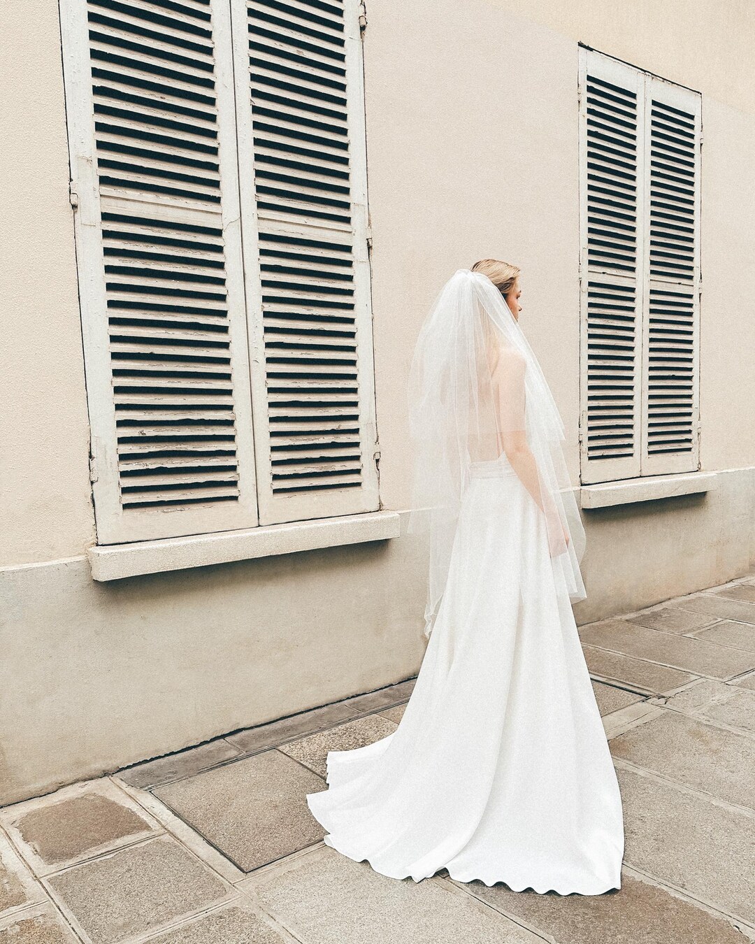 Short Sheer Fine Tulle Wedding Veil With Blusher – Soft, Airy ...