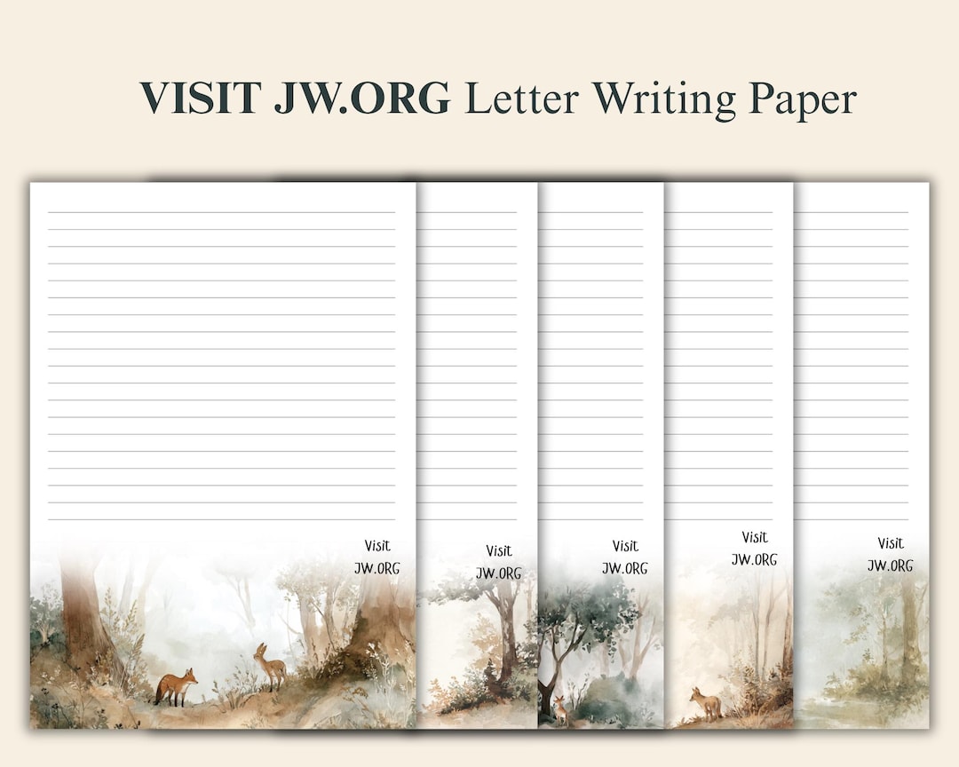 JW Letter Writing Paper – Forest Animals Design (instant Download) - Etsy