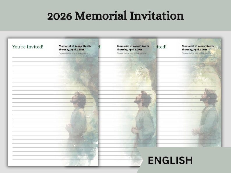 JW Memorial Letter Writing Paper — 2026 Memorial Invitation — Printable ...