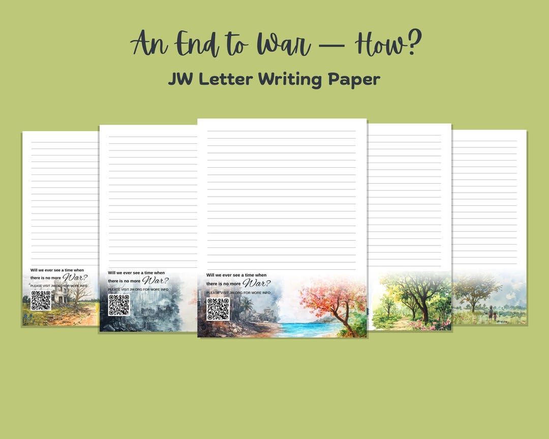 JW Letter Writing Paper – End to Wars Theme | With QR Code | Printable ...