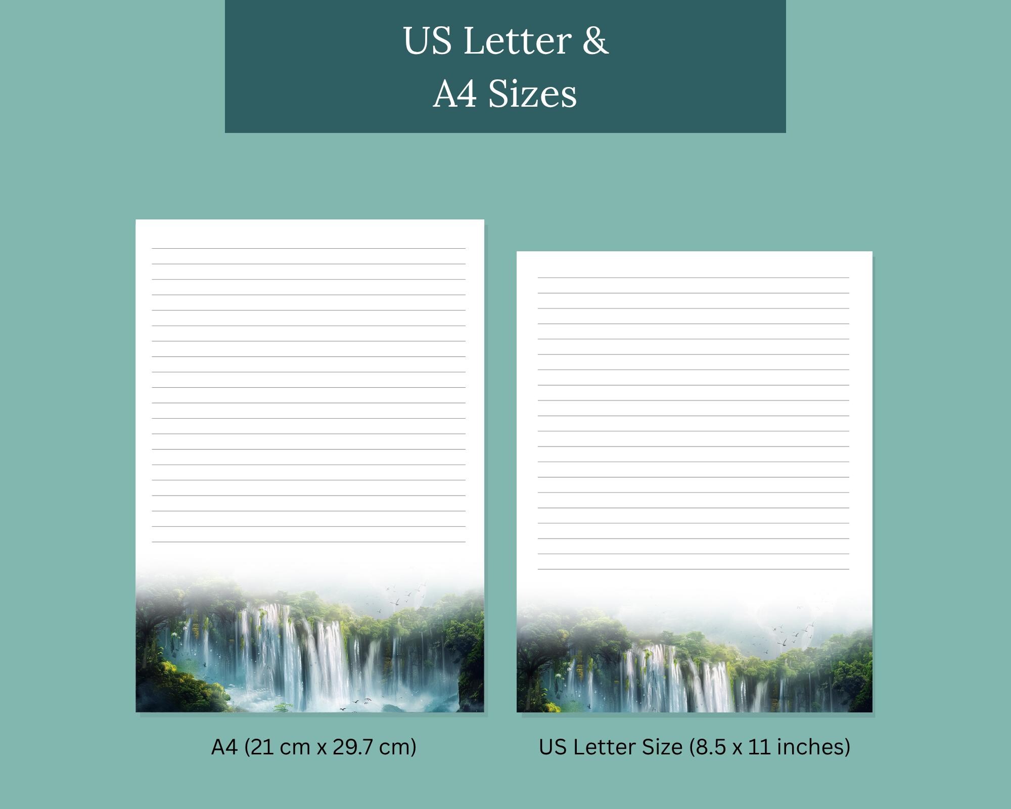 JW Letter Writing Paper – Waterfalls Design | A4 & US Letter | Ministry ...