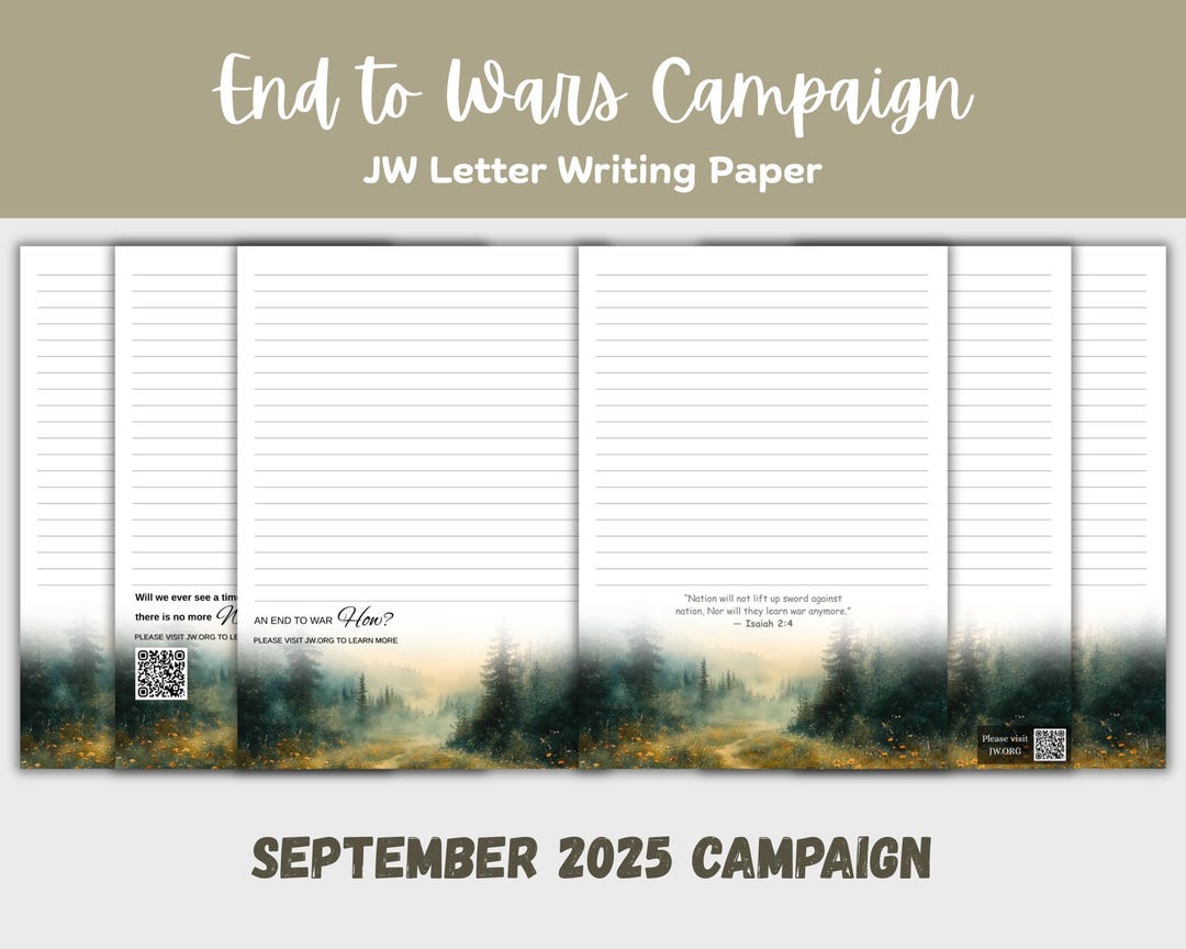 End to War JW Letter Writing Paper: September 2025 Campaign (digital ...
