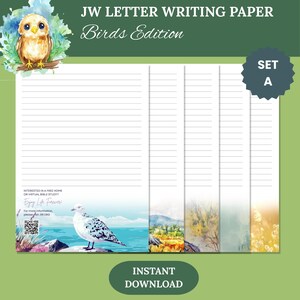 JW Letter Writing Printable Stationery – Birds Edition Set A | Enjoy ...