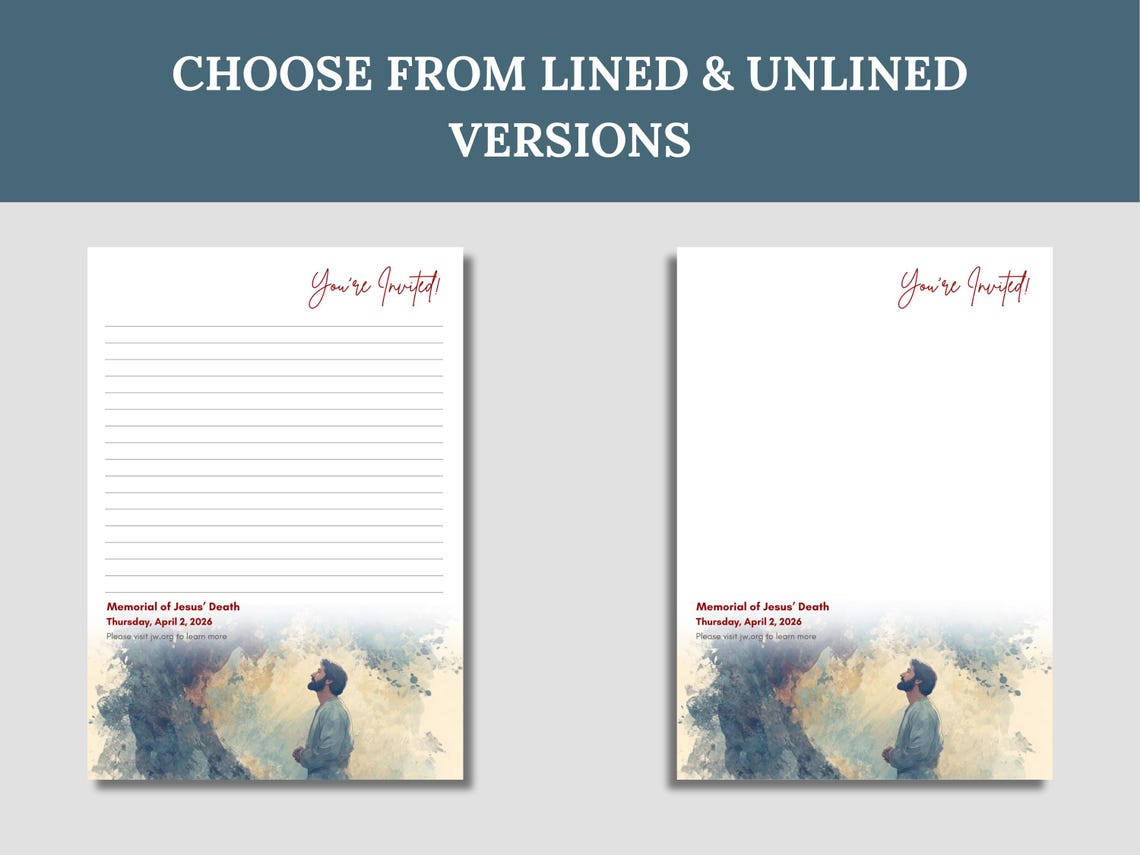 JW Memorial Letter Writing Paper — 2026 Memorial Invitation — Printable ...