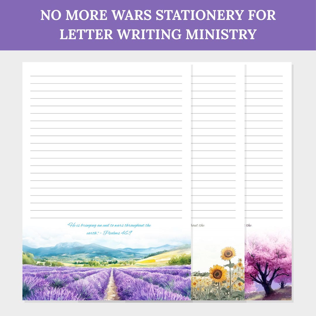 An End to War 2025 JW Printable Stationery Psalm 46:9 Letter Writing ...