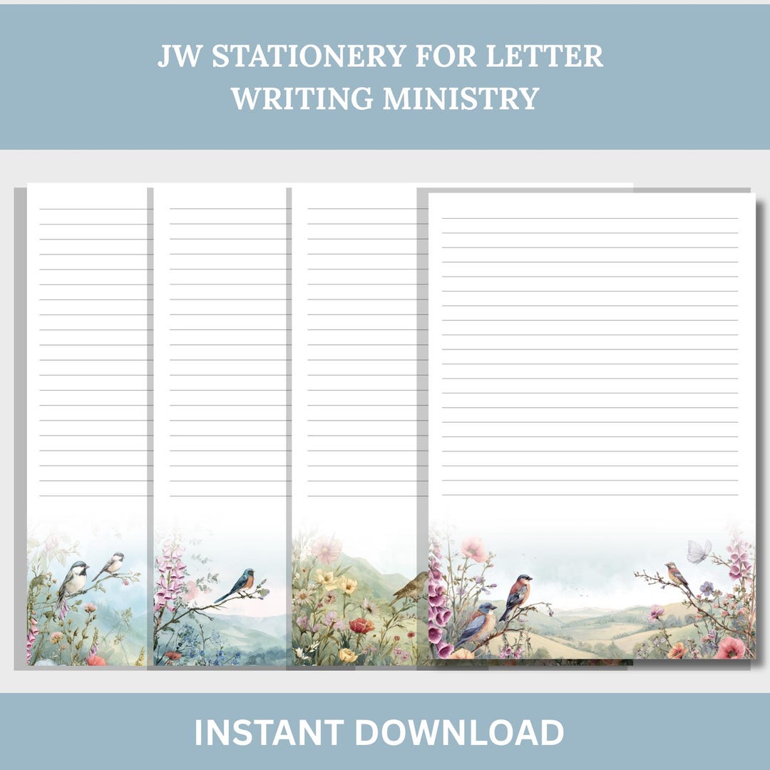 JW Letter Writing Paper – Birds| Printable Stationery for Jehovah’s ...
