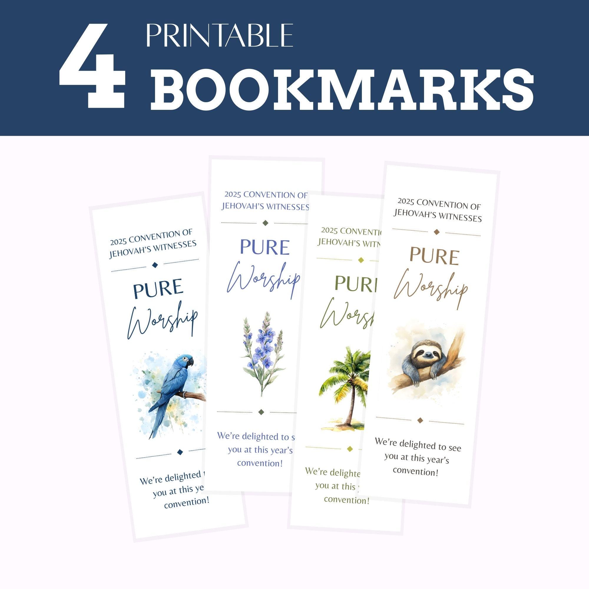JW Convention Bookmarks | JW Printable | Bookmarks | Gifts JW | Pure ...