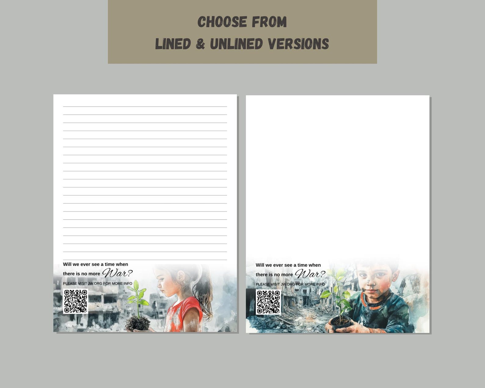End to War – JW Letter Writing Paper – Will We Ever See a Time When ...