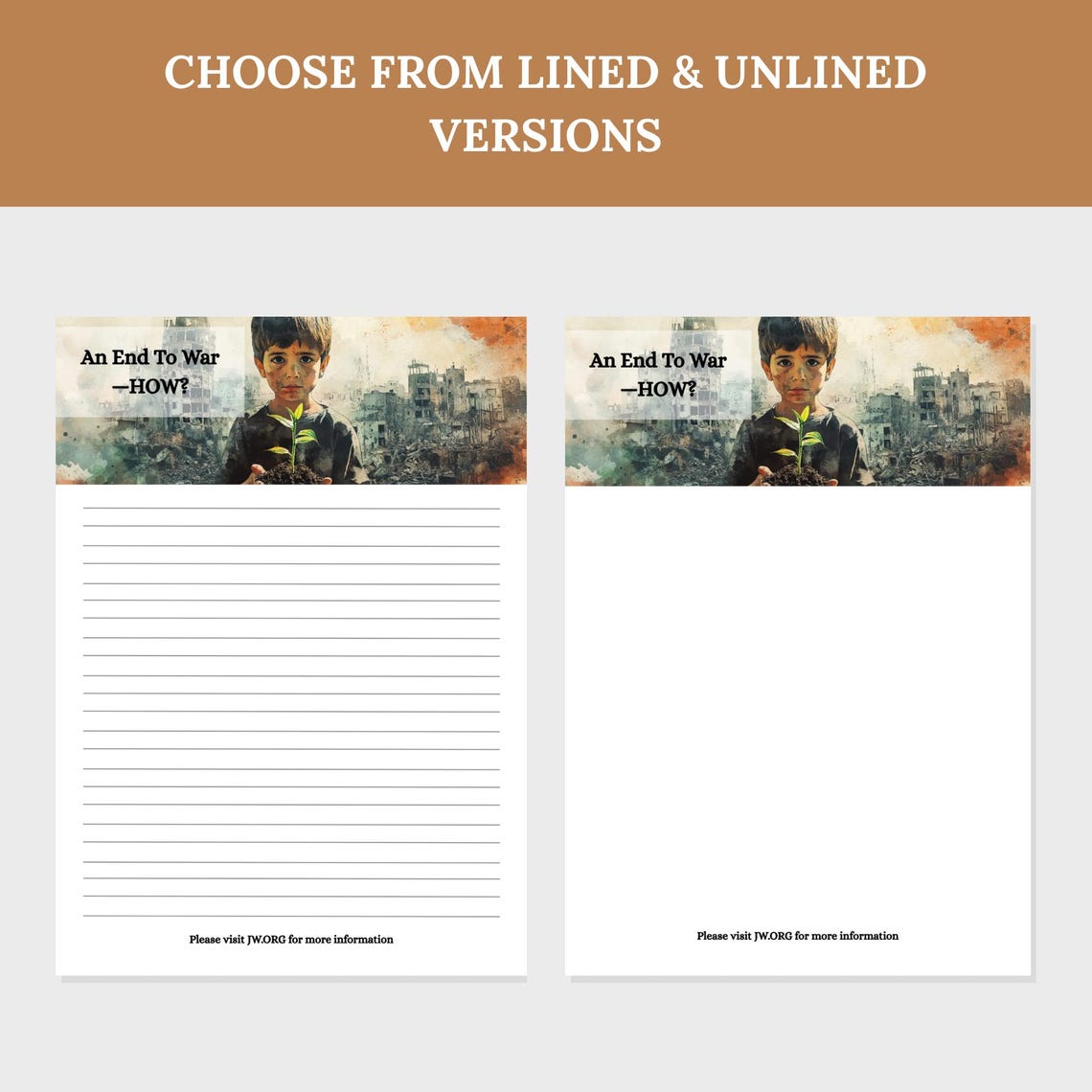 JW September Letter Writing – Stationery Paper – an End to War - How ...