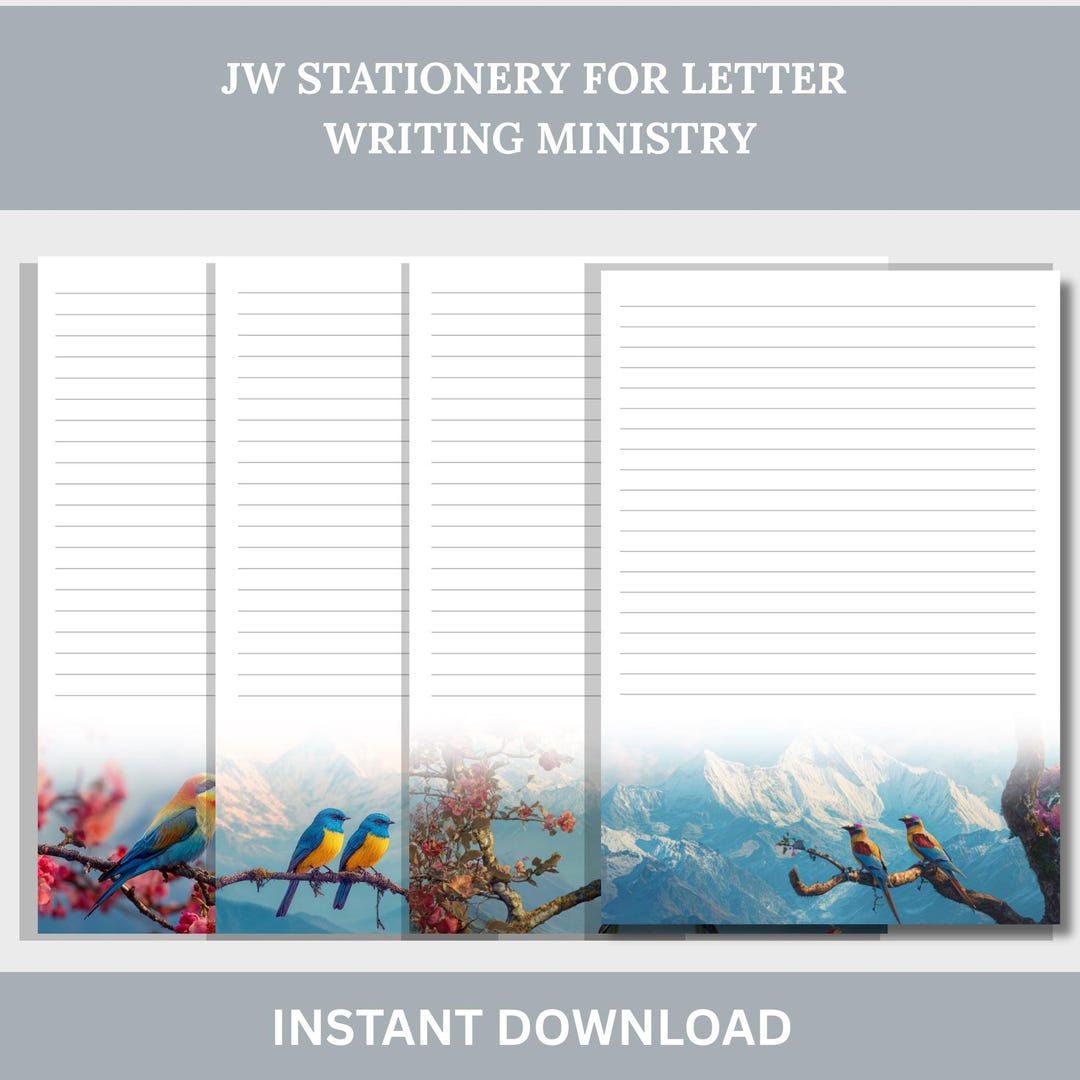 JW Letter Writing Paper – Birds| Printable Stationery for Jehovah’s ...