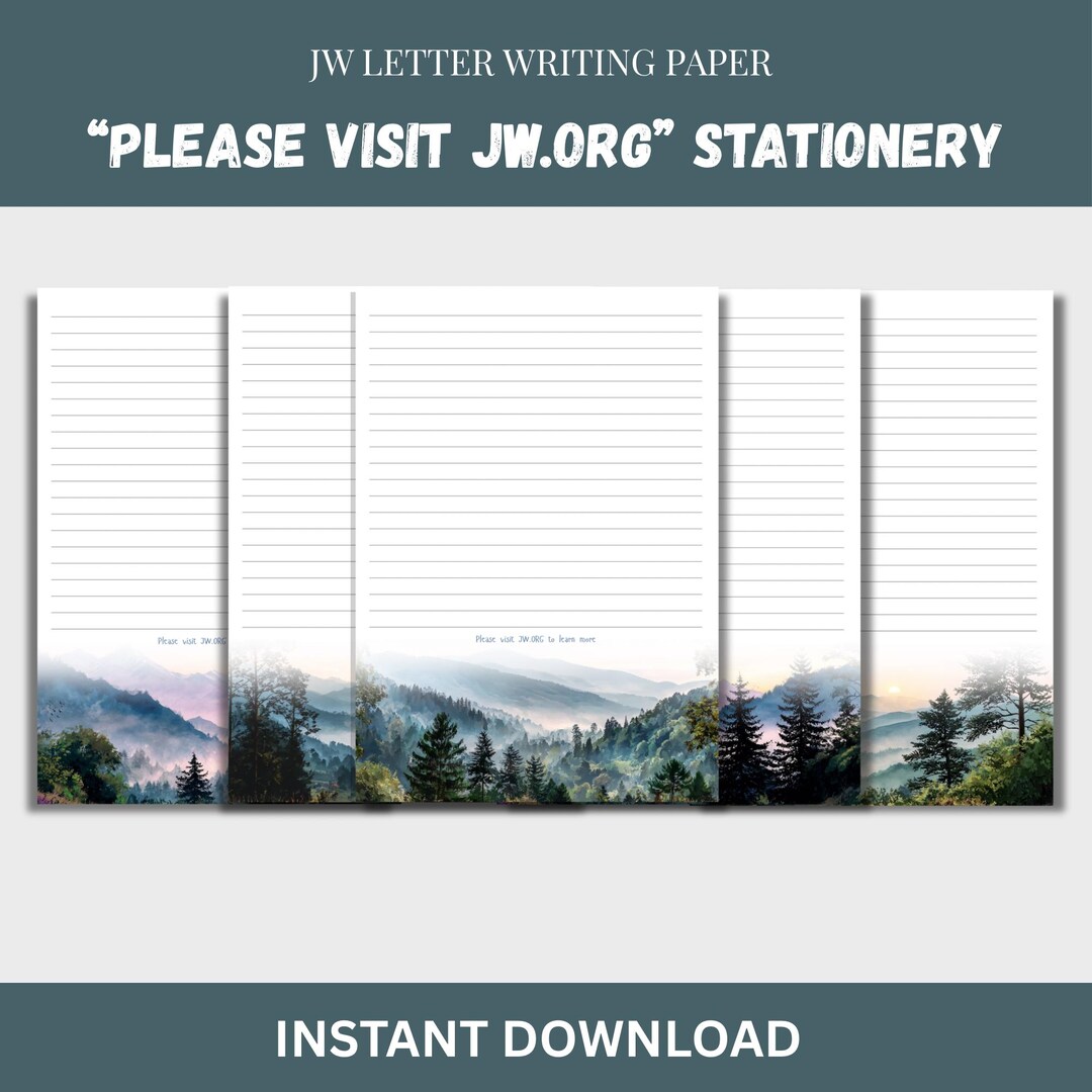 8 Designs Stationery - JW Printable Letter Writing Ministry Paper ...