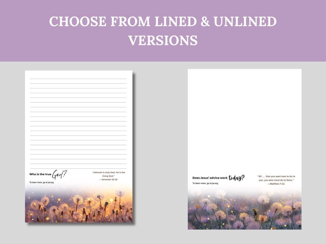 JW Letter Writing Paper — 9 New Tracts Design With Bible Verse ...