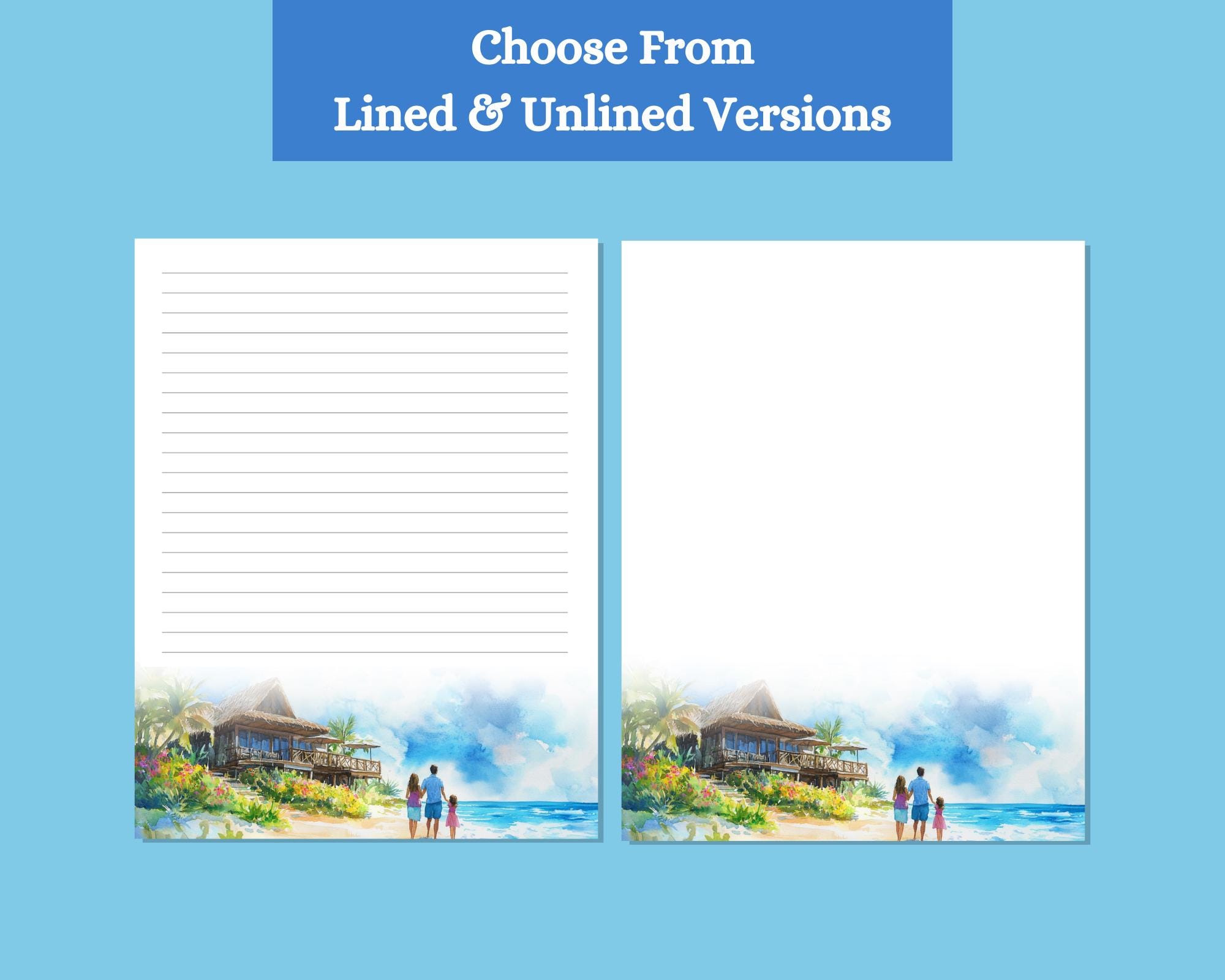 Tropical Houses Letter Writing Paper – Dream Paradise Houses – Set B ...