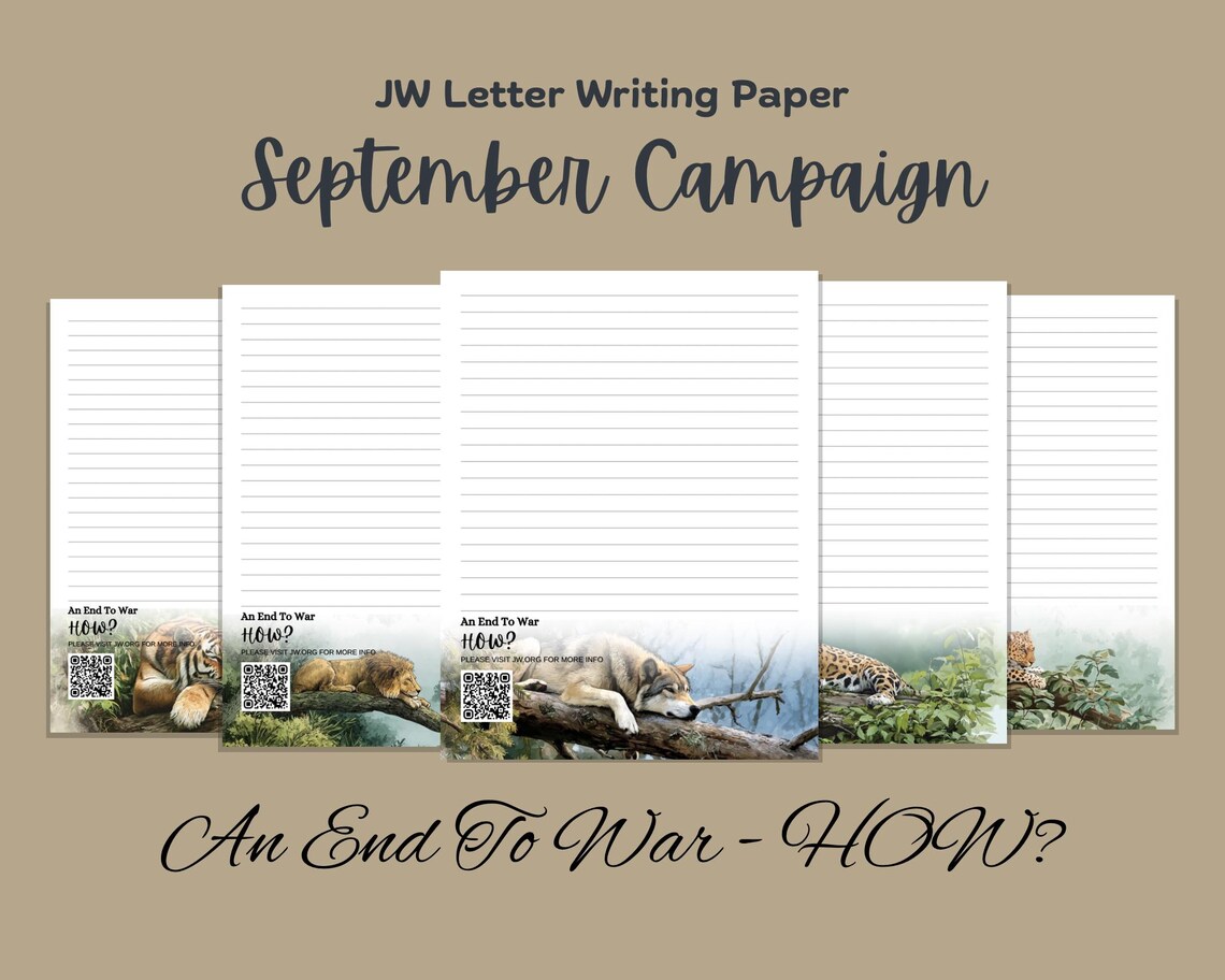 JW September Letter Writing – Stationery Paper – an End to War - How ...