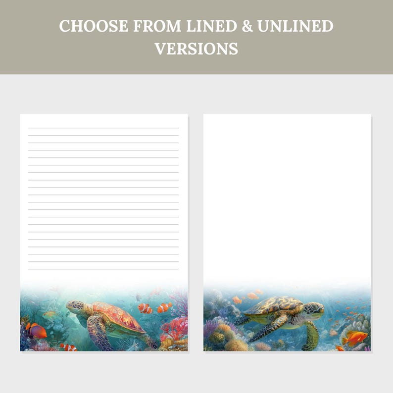 JW Letter Writing Paper – Ocean Creatures Theme | Printable Stationery ...