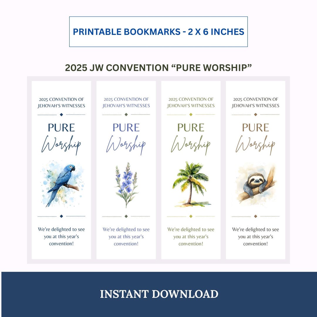 JW Convention Bookmarks | JW Printable | Bookmarks | Gifts JW | Pure ...