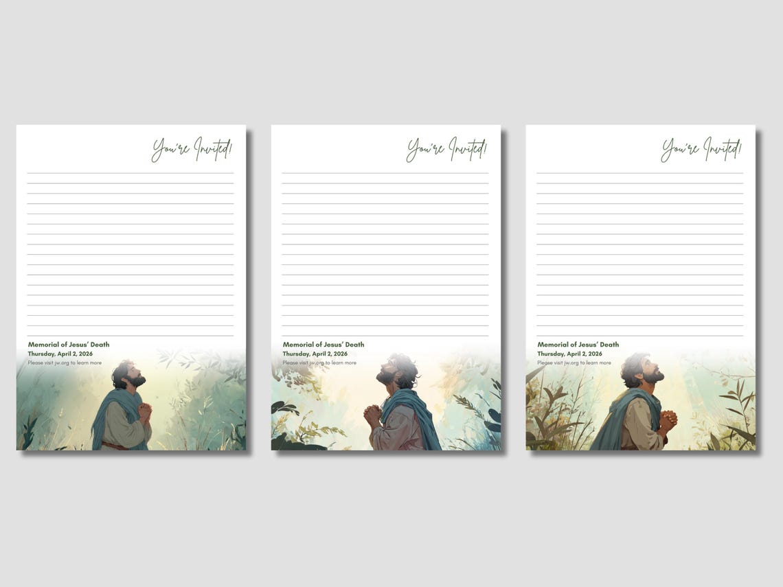 JW Memorial Letter Writing Paper — 2026 Memorial Invitation — Printable ...
