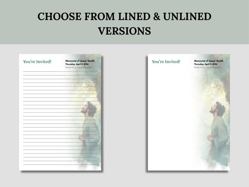 JW Memorial Letter Writing Paper — 2026 Memorial Invitation — Printable ...