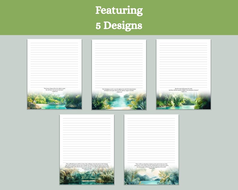 JW Letter Writing Paper – Coastal Forest Set B | 5 Printable Bible ...