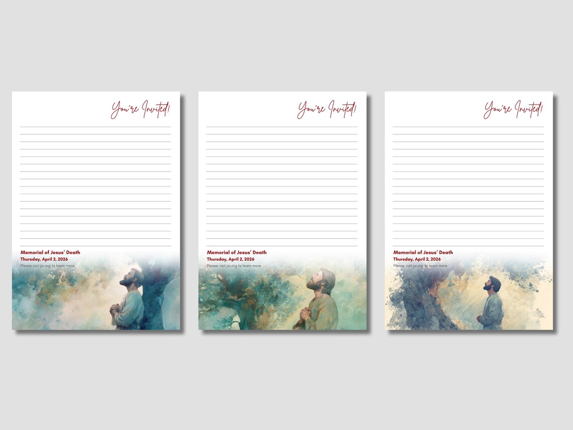 JW Memorial Letter Writing Paper — 2026 Memorial Invitation — Printable ...