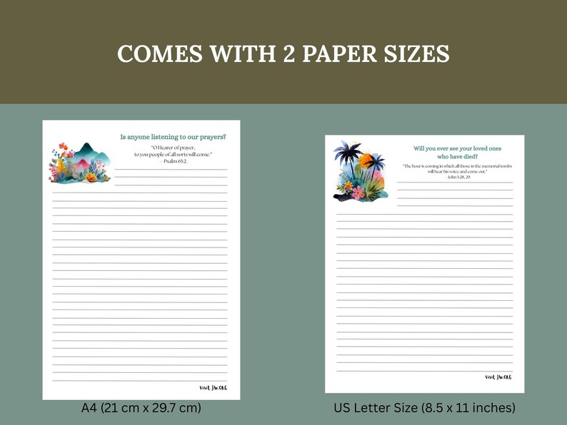 Bible Verse Letter Writing Paper – 9 Tract Designs (printable ...