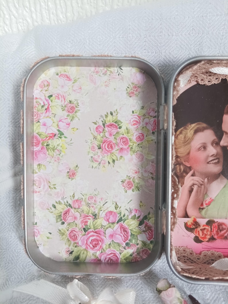 Boîte à Secrets Vintage Amour Toujours, Altered Tin Shabby Chic, Cadeau ...