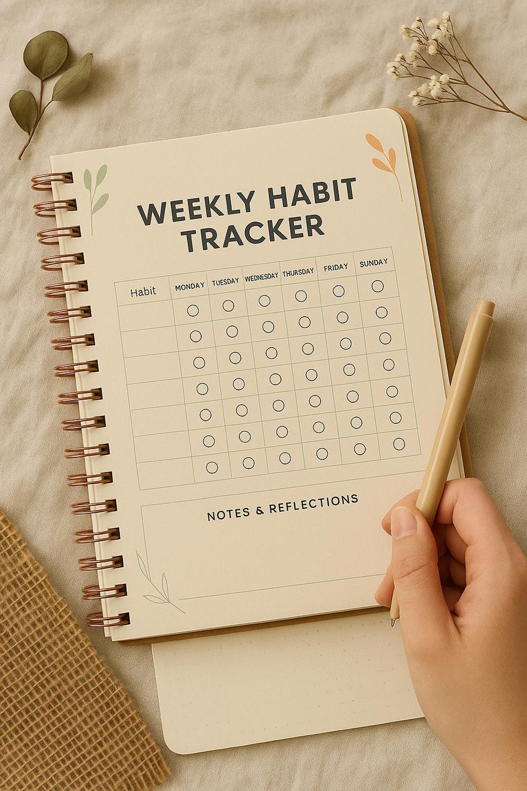 Daily Wellness Habit Tracker | Printable Self-care & Productivity ...