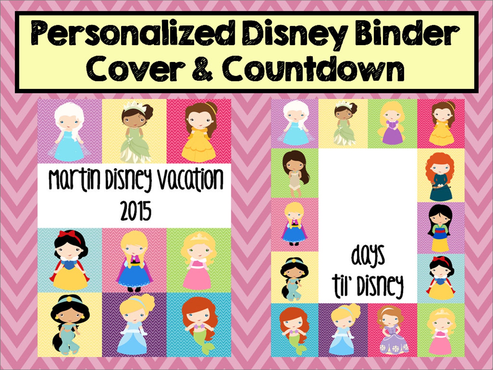 Instant Download Editable Disney Princess Planning Binder | Etsy