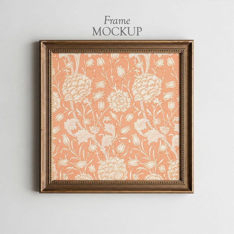 Vintage Square Frame Mockup: Aged Wood, Minimalist Style (PSD) - Etsy