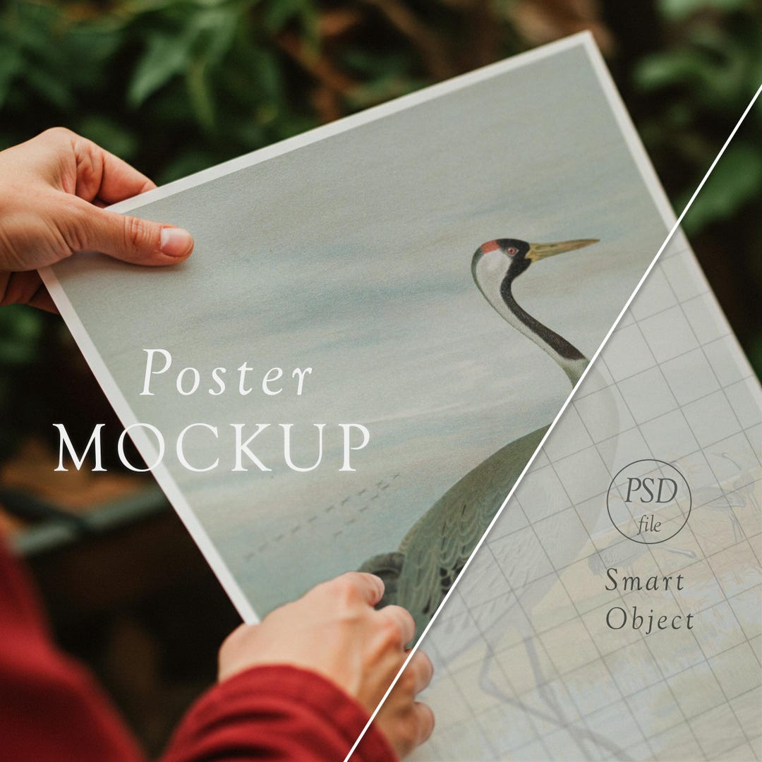 Realistic Poster Mockup: Hands Holding Print - PSD Smart Object ...