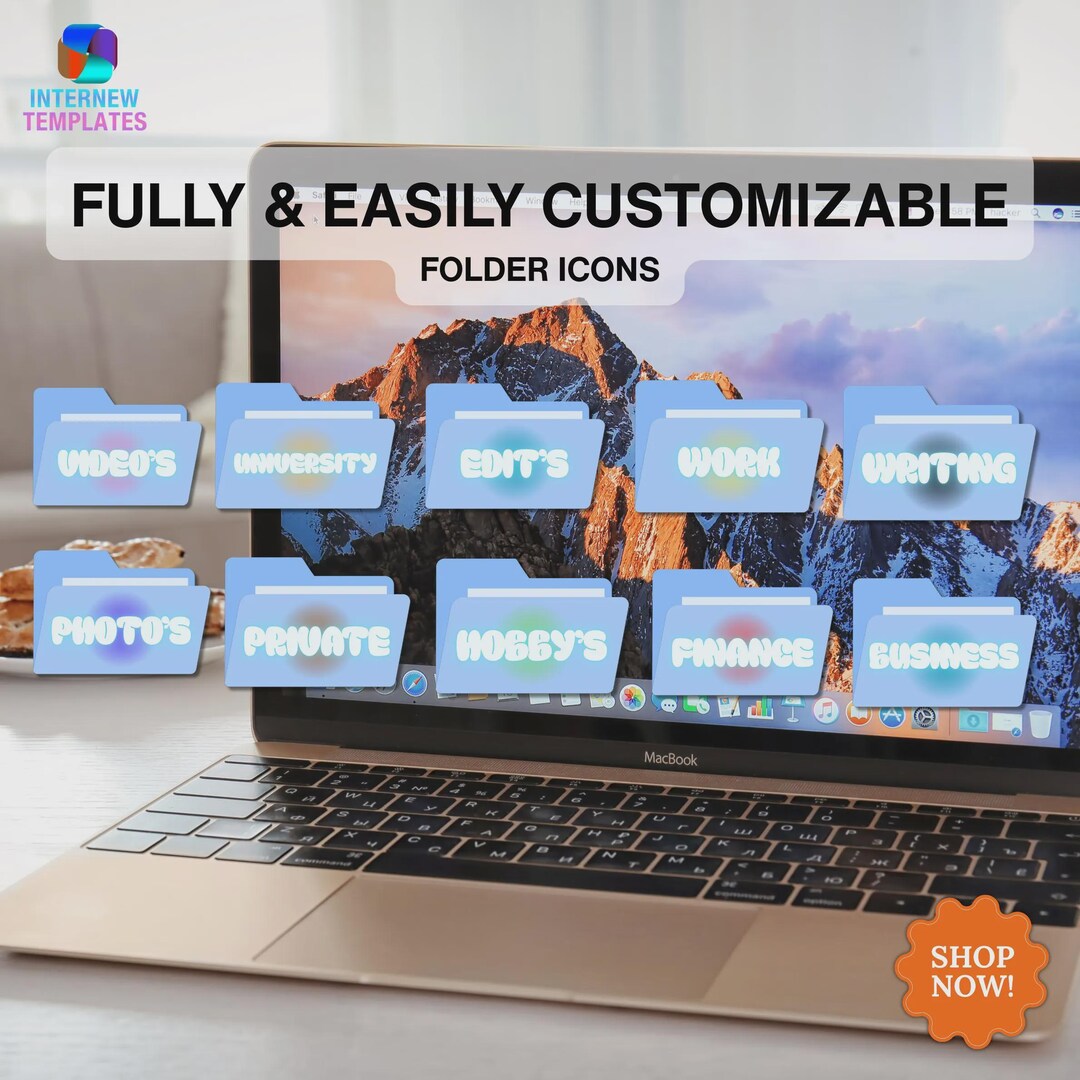 30 Pack 1 Custom Folder Icons Pink Lines Stylish Desktop Icons Custom ...