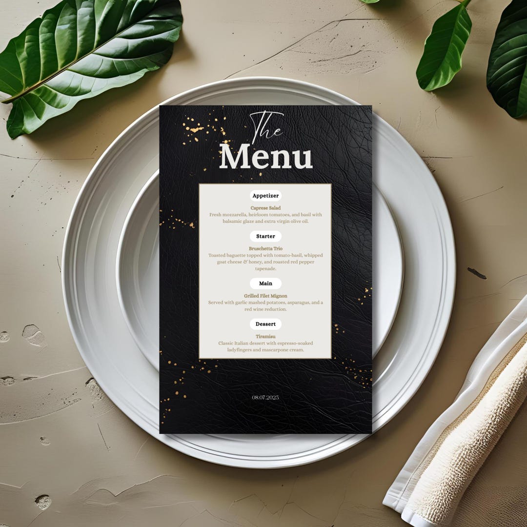 Printable Menu Cards | Customizable Menu, Drinks and Thank You Cards ...