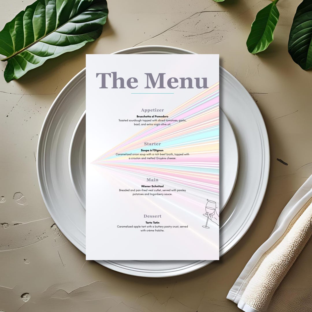 Editable Printable Menu Template With Drinks List and Matching Thank ...
